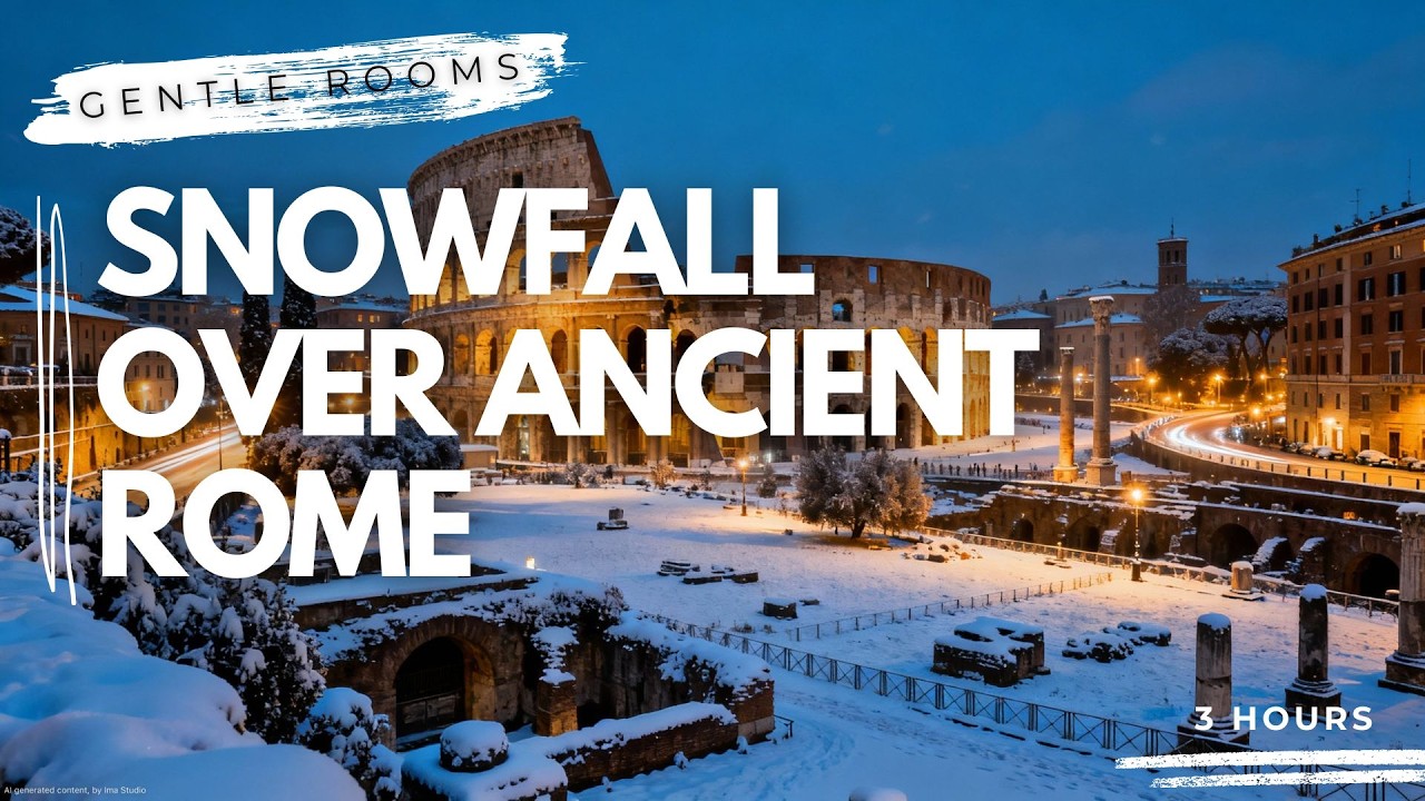 Snowfall Over Ancient Rome | Colosseum Winter Night Ambience | 3 Hours ...