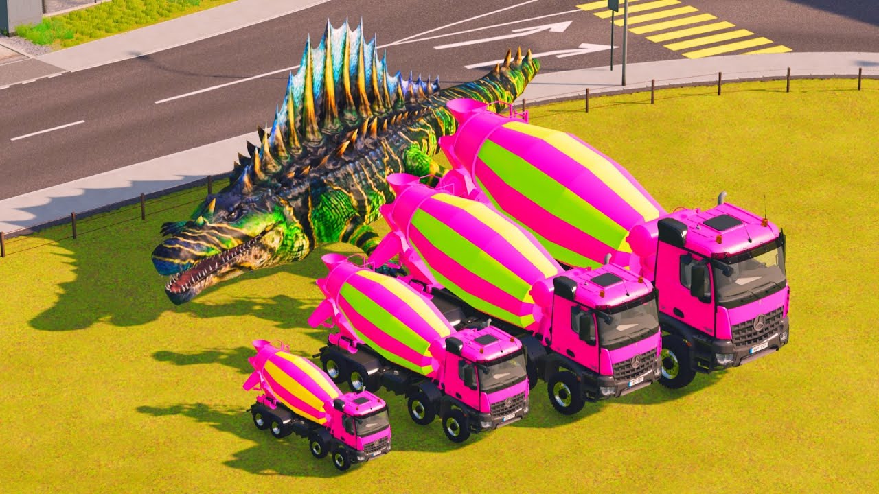 FS22: ALL SIZES CEMENT MIXER TRUCK VS HARD OBSTACLES! 🏗️ GIANT MONSTER ...