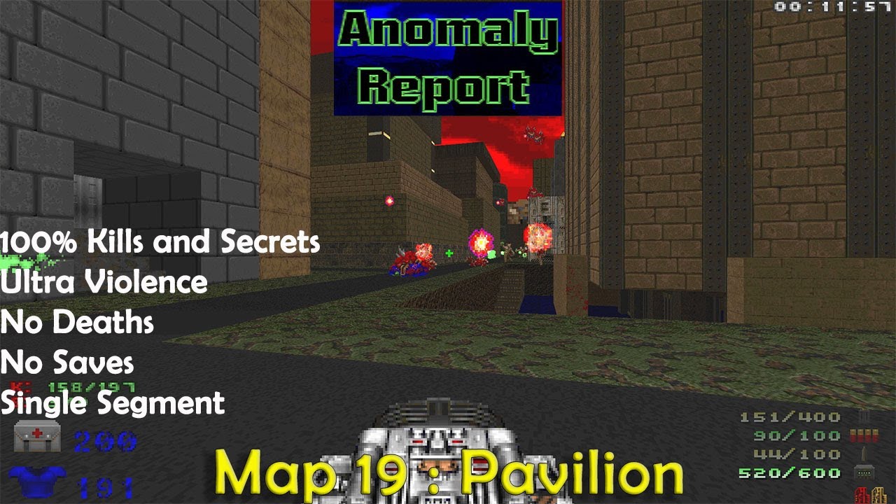 Doom 2 Anomaly Report Map 19 : Pavilion ( Ultra Violence 100% ) - YouTube