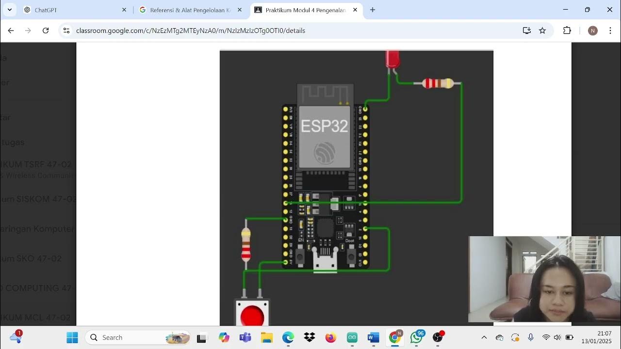 Praktikum Modul 4:"Pengenalan ESP32 dan Pemrograman ESP32 ke Saklar dan Serial Monitor dan OTA ...