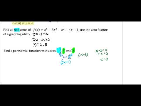 Find all real Zeros of a Polynomial and Find the Polynomial Given the ...