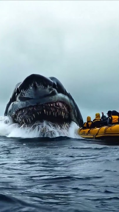 Giant Megalodon Attacks Tourist Boat 😱 | Unbelievable Ocean Encounter! #shorts - YouTube