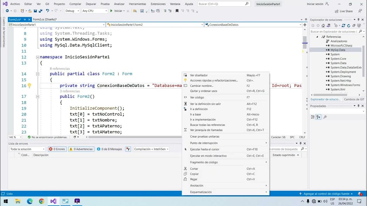 Ejemplo Conexión de Base de datos de Mysql con Visual C# Parte 01 - YouTube
