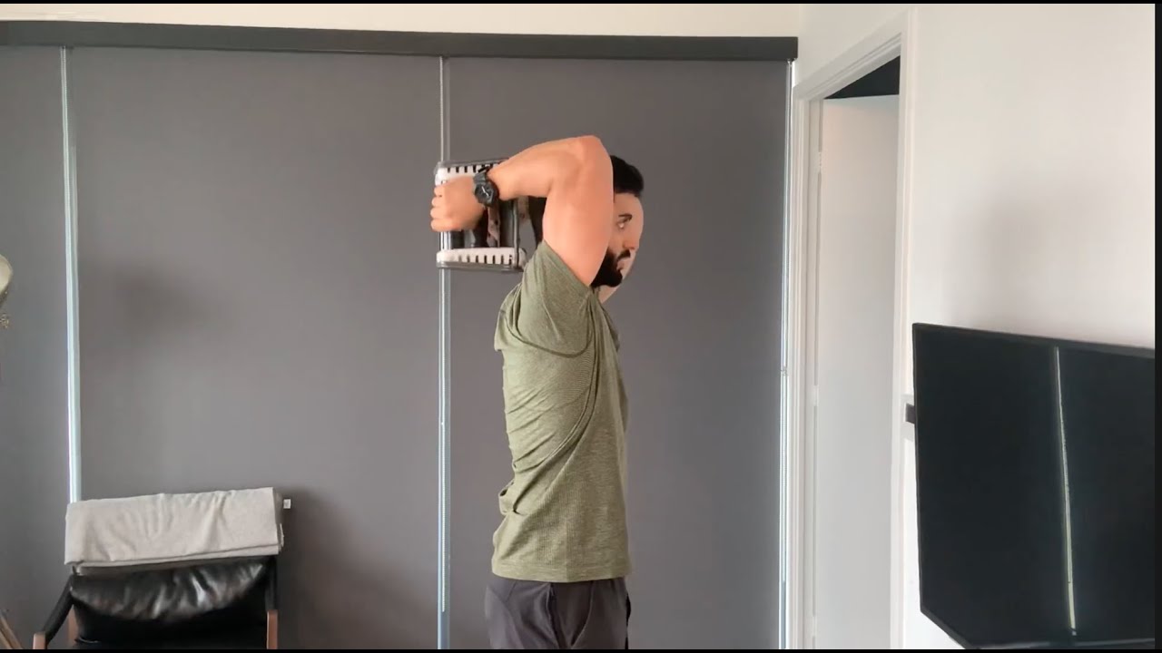 Standing Overhead Dumbbell Tricep Extension - YouTube