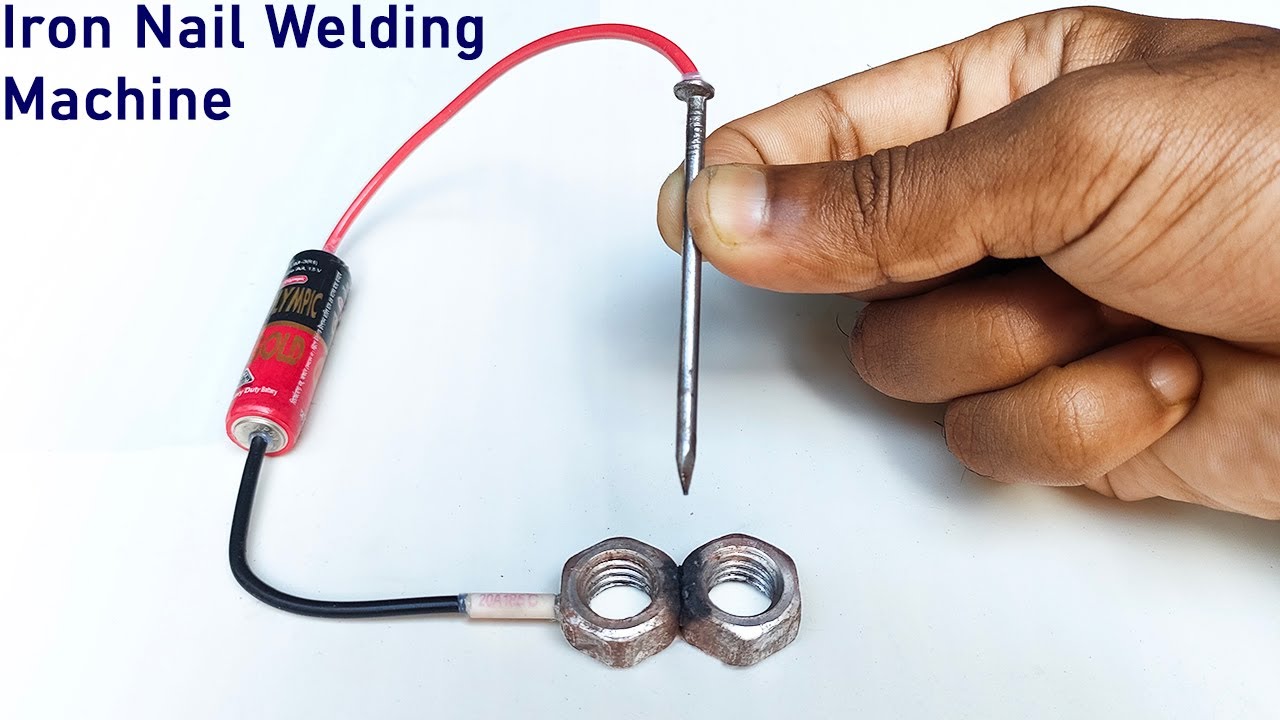 How To Make Simple Real Iron Nail Welding Machine At Home With Blade ...