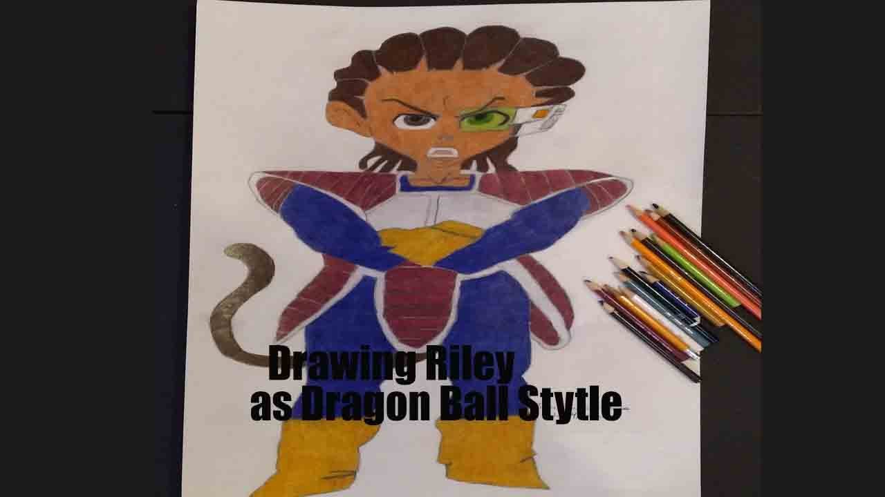 Drawing Riley from Boondocks as Dragon Ball style - YouTube