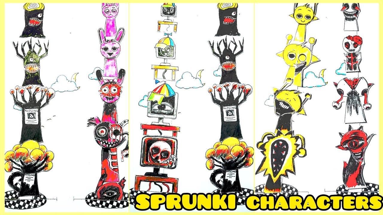SPRUNKI characters | Collection of Sprunki Normal Vs Horror (Sprunki ...
