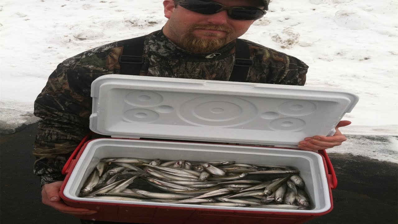 Smelt Fishing Action 2014 - YouTube