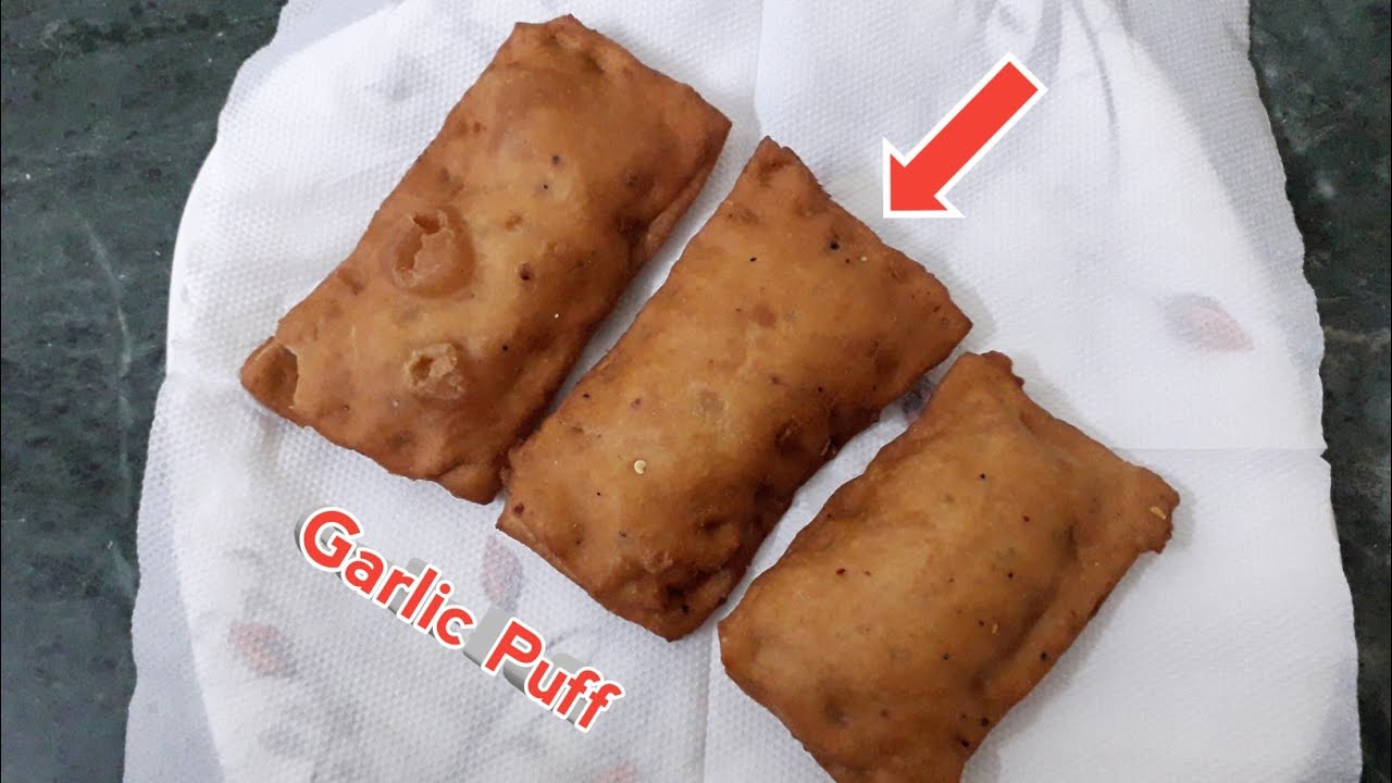 How To Make Delicious Garlic Puff At Home - YouTube