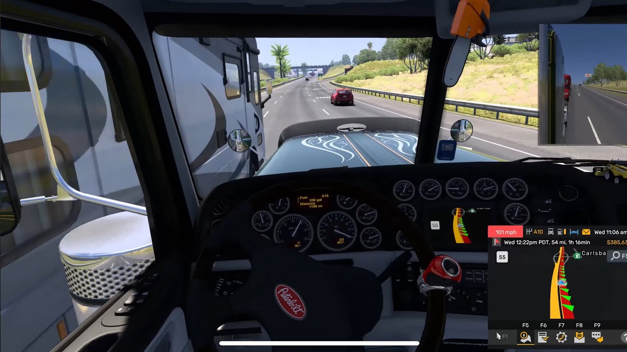 Swerving Around An RV With Four Trucks At Once At 100 Mph In ATS - YouTube