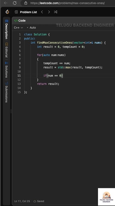 Max consecutive ones I #array #datastructuresandalgorithms # ...