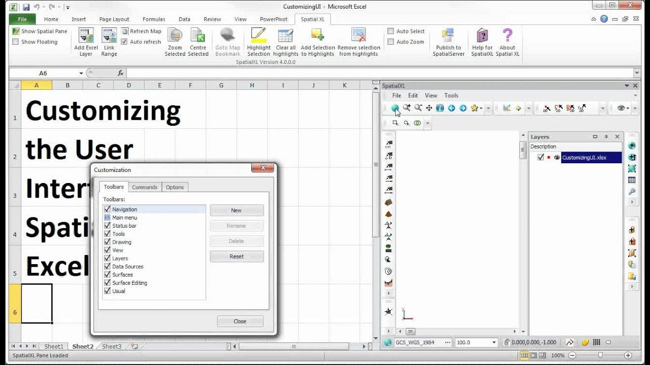 How to Customize the User Interface in SpatialXL (Excel) - YouTube