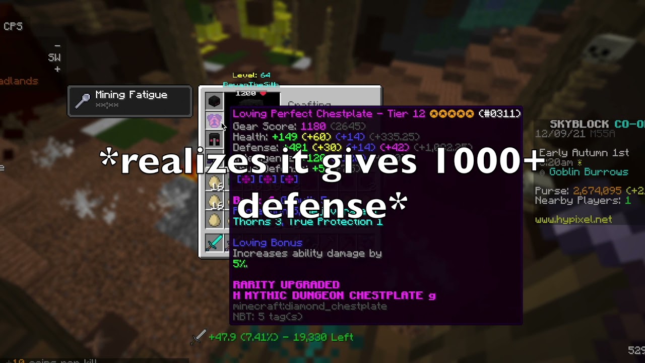perfect t12 mythic chestplate is op #shorts #hypixel #skyblock - YouTube
