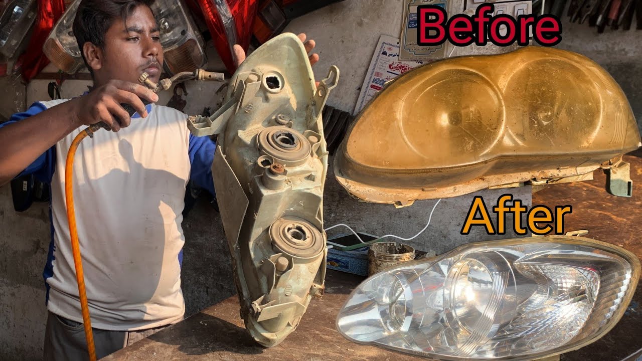 How to Clean Car Headlights in Cheapest Way || How to Restore Car Foggy ...