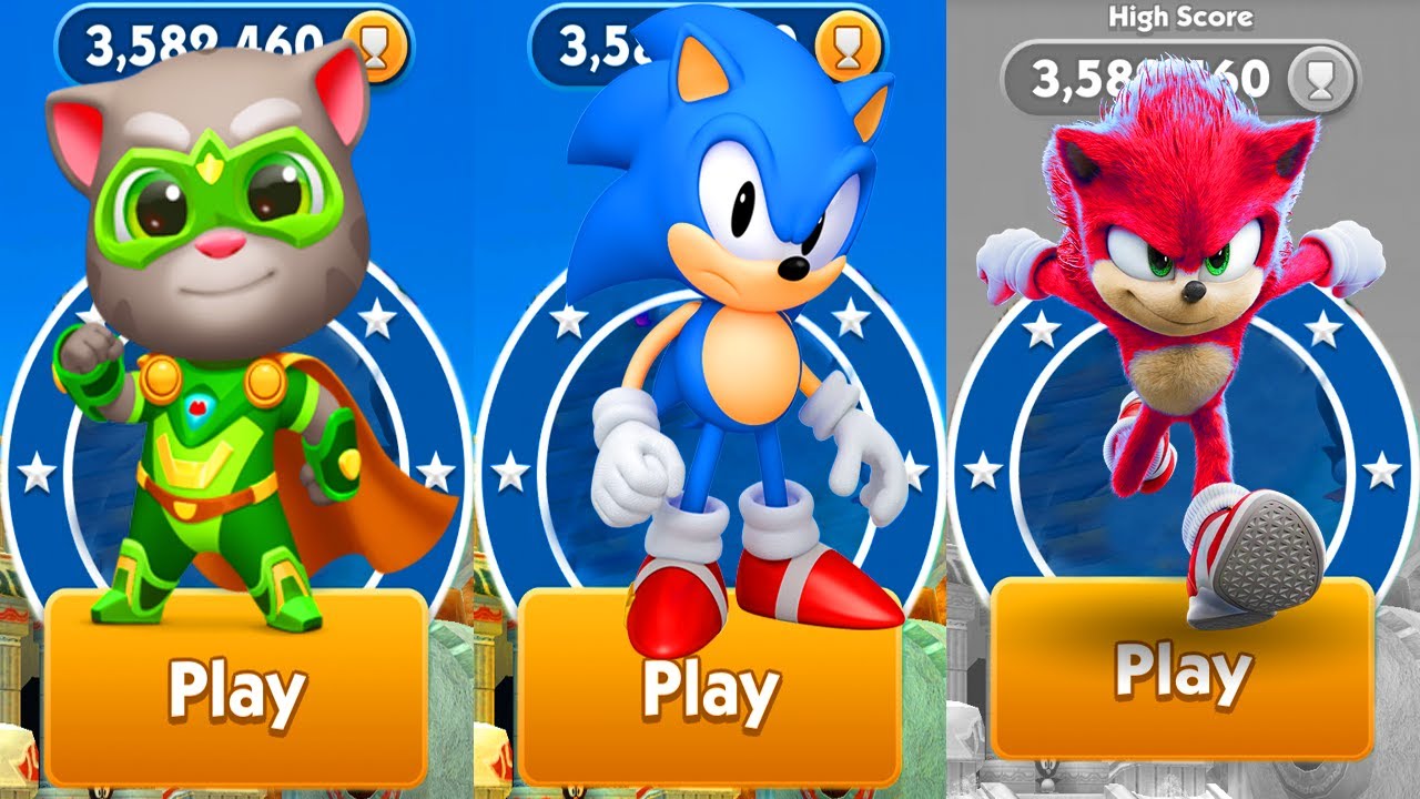 Talking Tom Gold Run vs Sonic Dash | Classic Sonic vs All Bosses Zazz ...