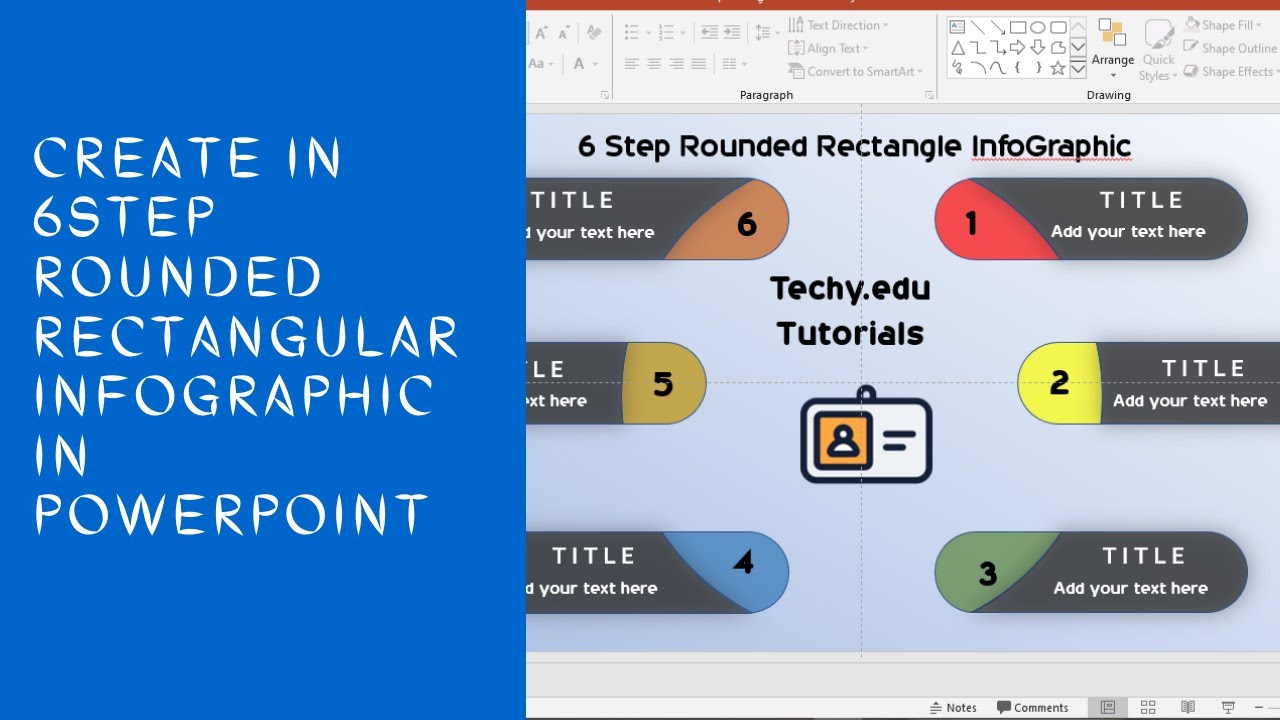 6 Step Rounded Rectangular Info-graphic in PowerPoint/ PowerPoint ...