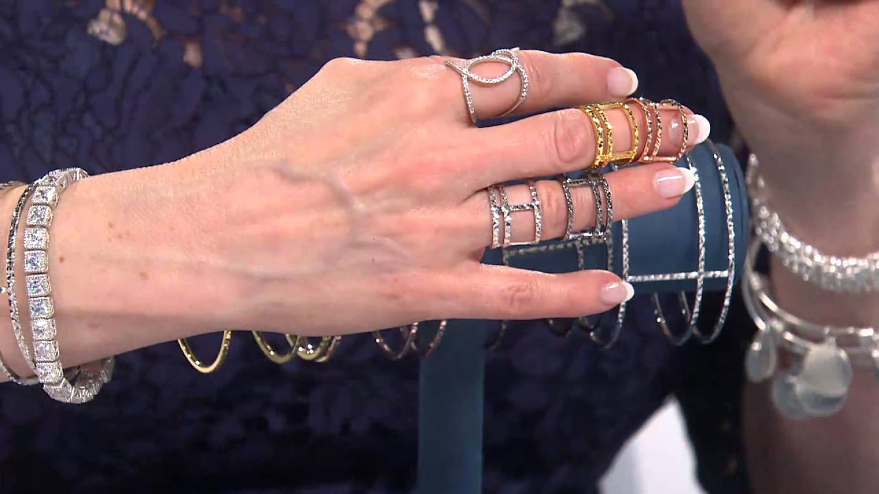 VicenzaSilver Sterling Diamond Cut Triple Bar Ring with Mary Beth Roe ...