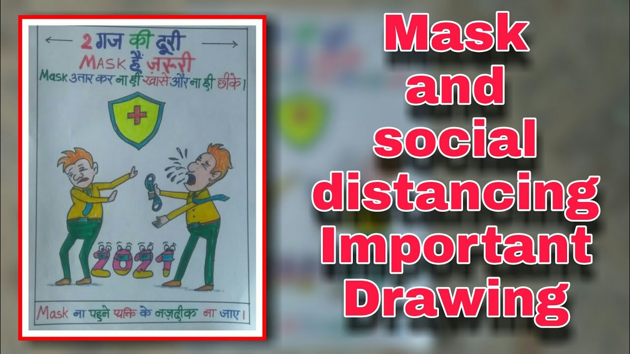 corona art tutorial: step by step social distance drawing/ social ...