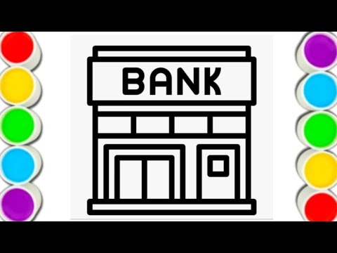 How to Draw a Bank Easy Step by Step for Kids and Toddlers #easydrawing - YouTube