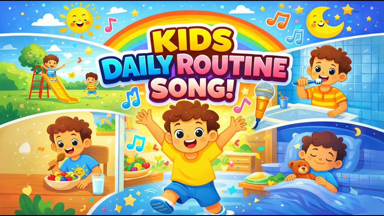 My Daily Routine Song for Kids | Morning to Night Rhyme ☀️🌙 - YouTube