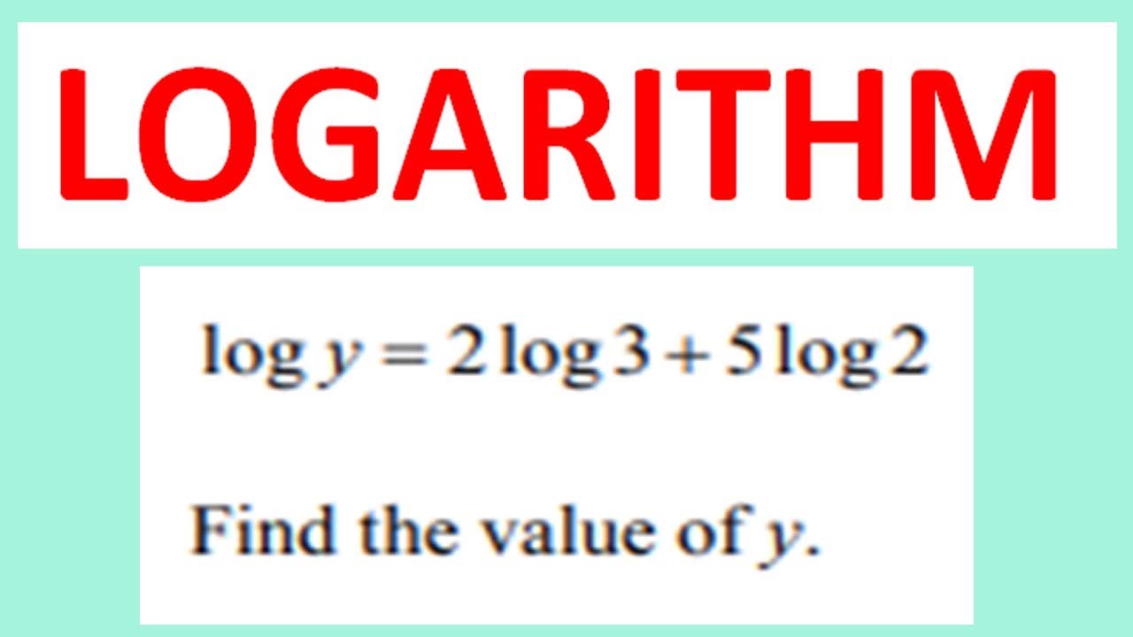 logarithm question - YouTube