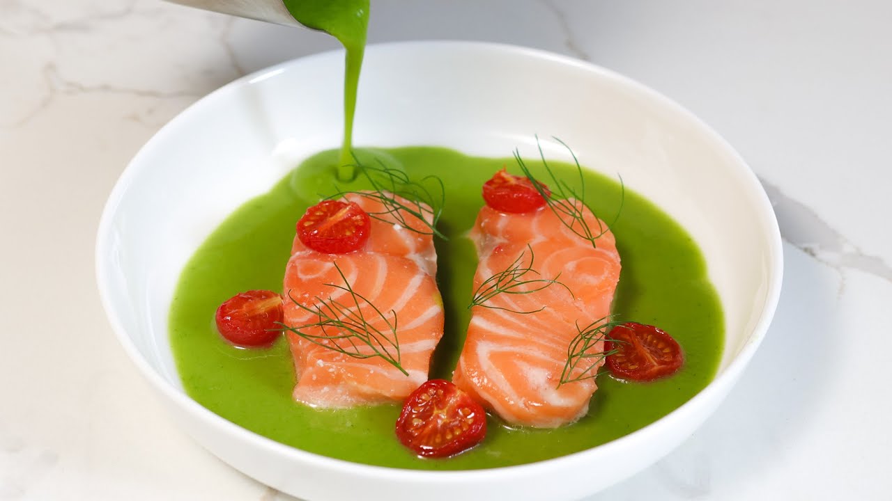 Le Bernardin-Inspired Poached Salmon with Fennel Velouté - YouTube