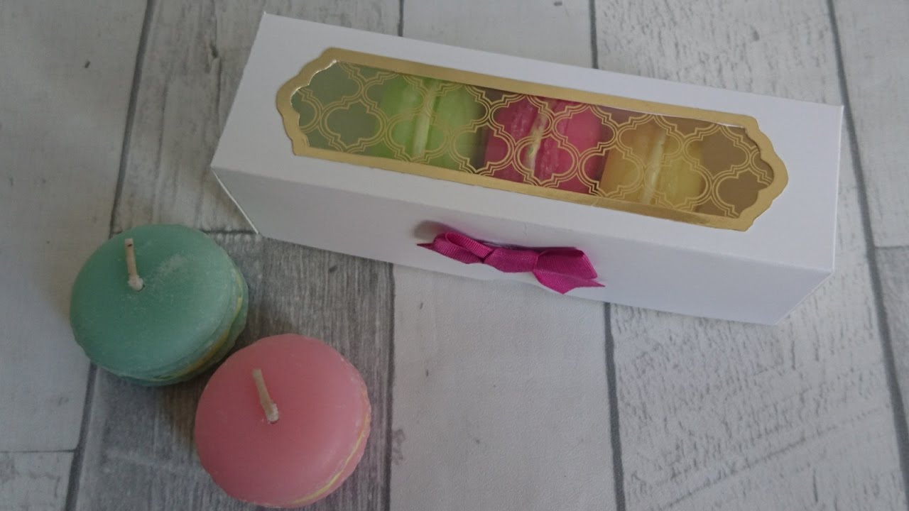 Elegant macaroon candle gift box - YouTube