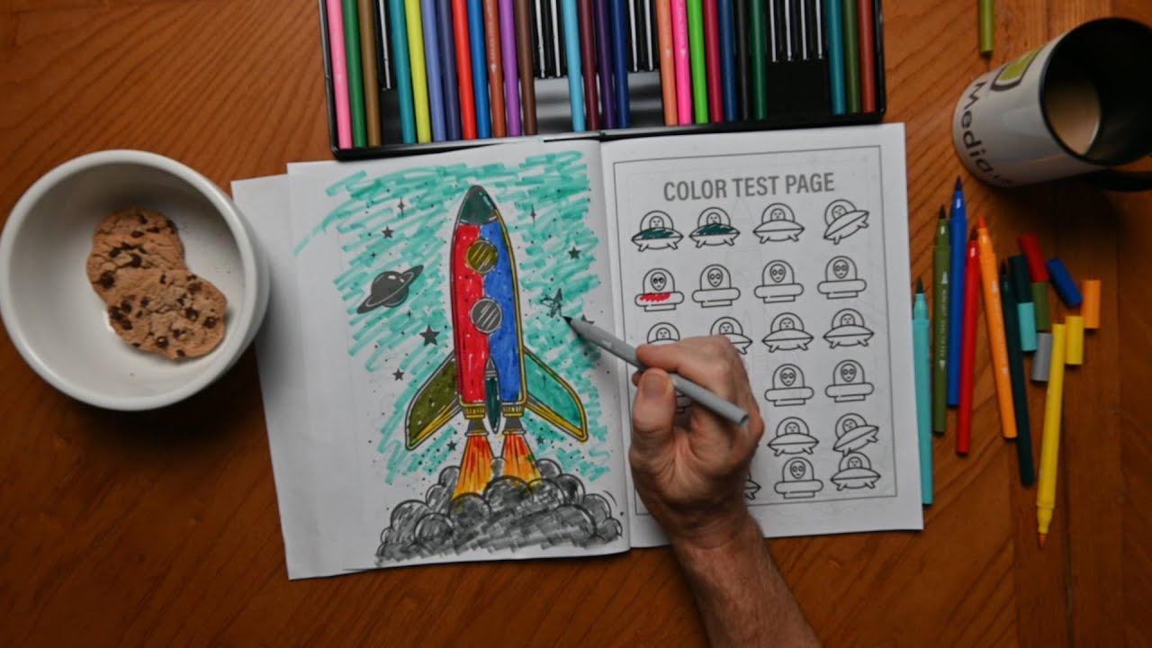 How to draw a Space Rocket blasting off - YouTube