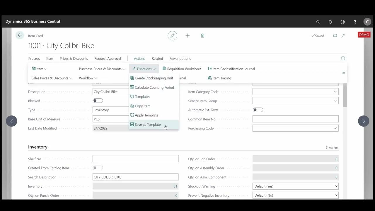 ENG22083104 How to create an Item Template based on an existing Item ...