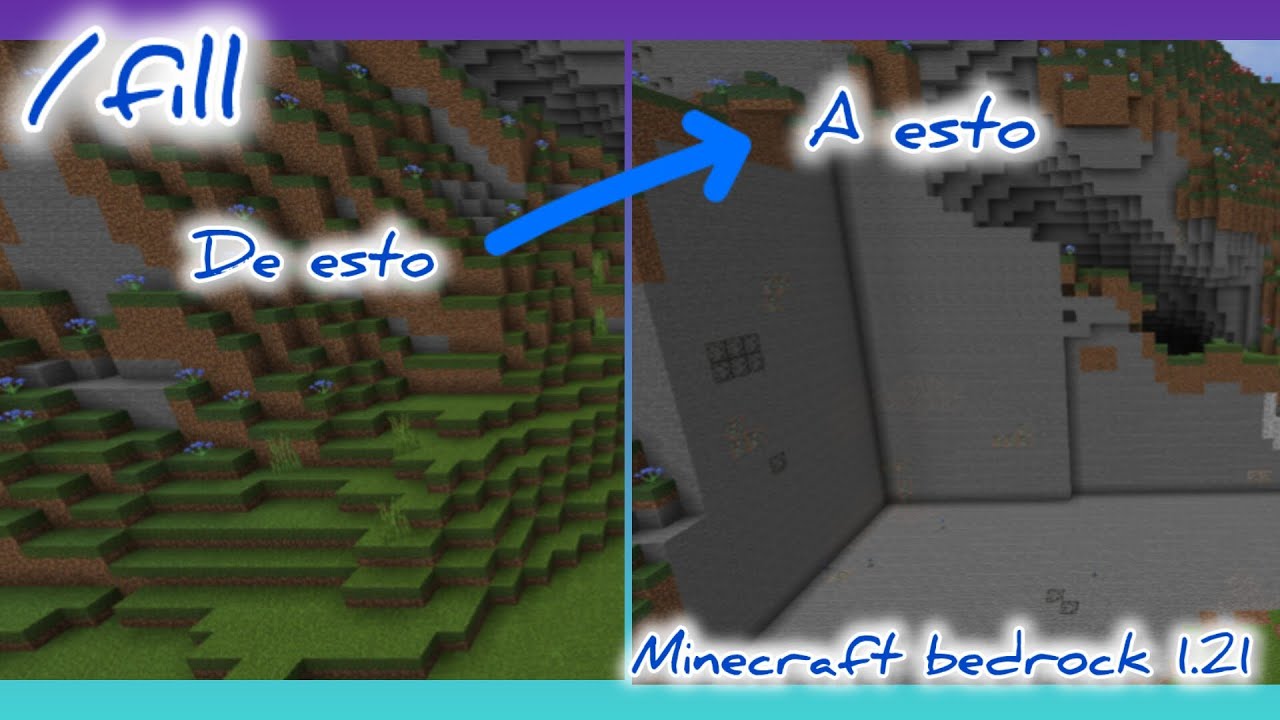 🟢COMO APLANAR UN TERRENO EN MINECRAFT BEDROCK 1.21 CON COMANDOS 🔥 - YouTube