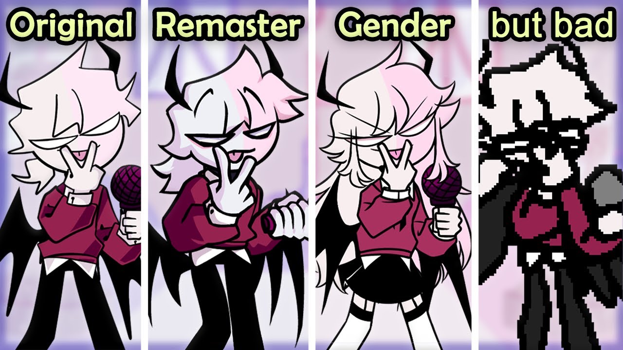 SELEVER: Original VS Remaster VS GenderBend VS Bad | FNF Mods - YouTube