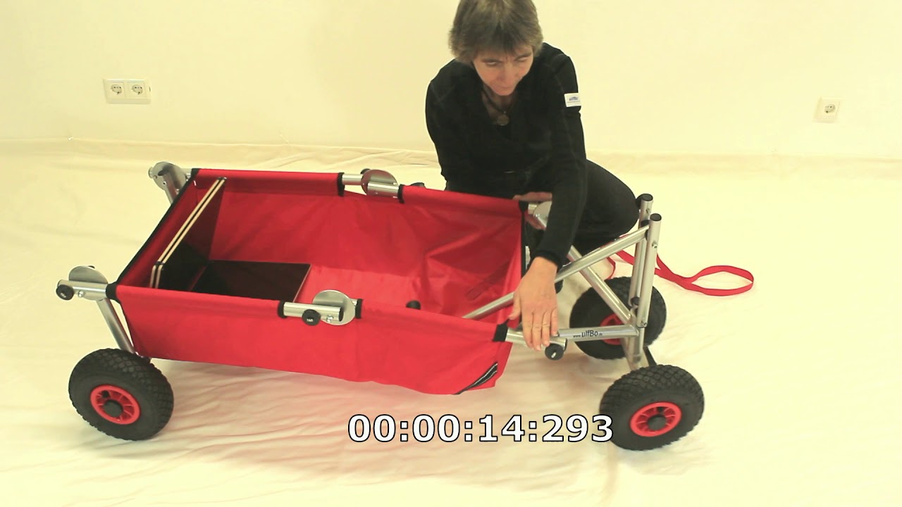 ulfBo der geniale faltbare Bollerwagen: Auseinanderfalten - YouTube