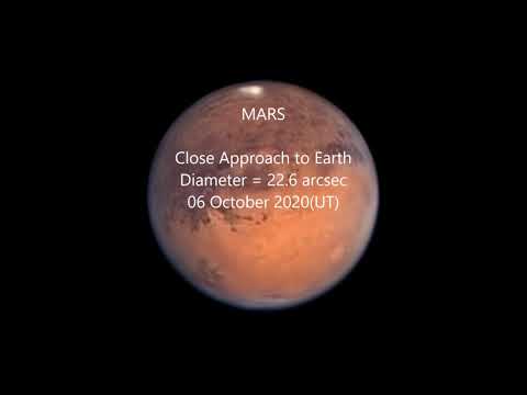 Mars Close Approach to Earth, 06 October 2020(UT)@ Celestron C14 My ...