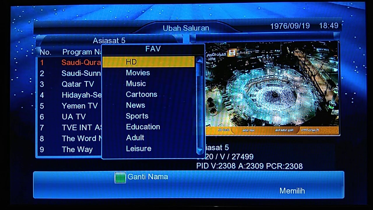 Cara Menambah Channel Favorit Di Parabola Optus HD - YouTube
