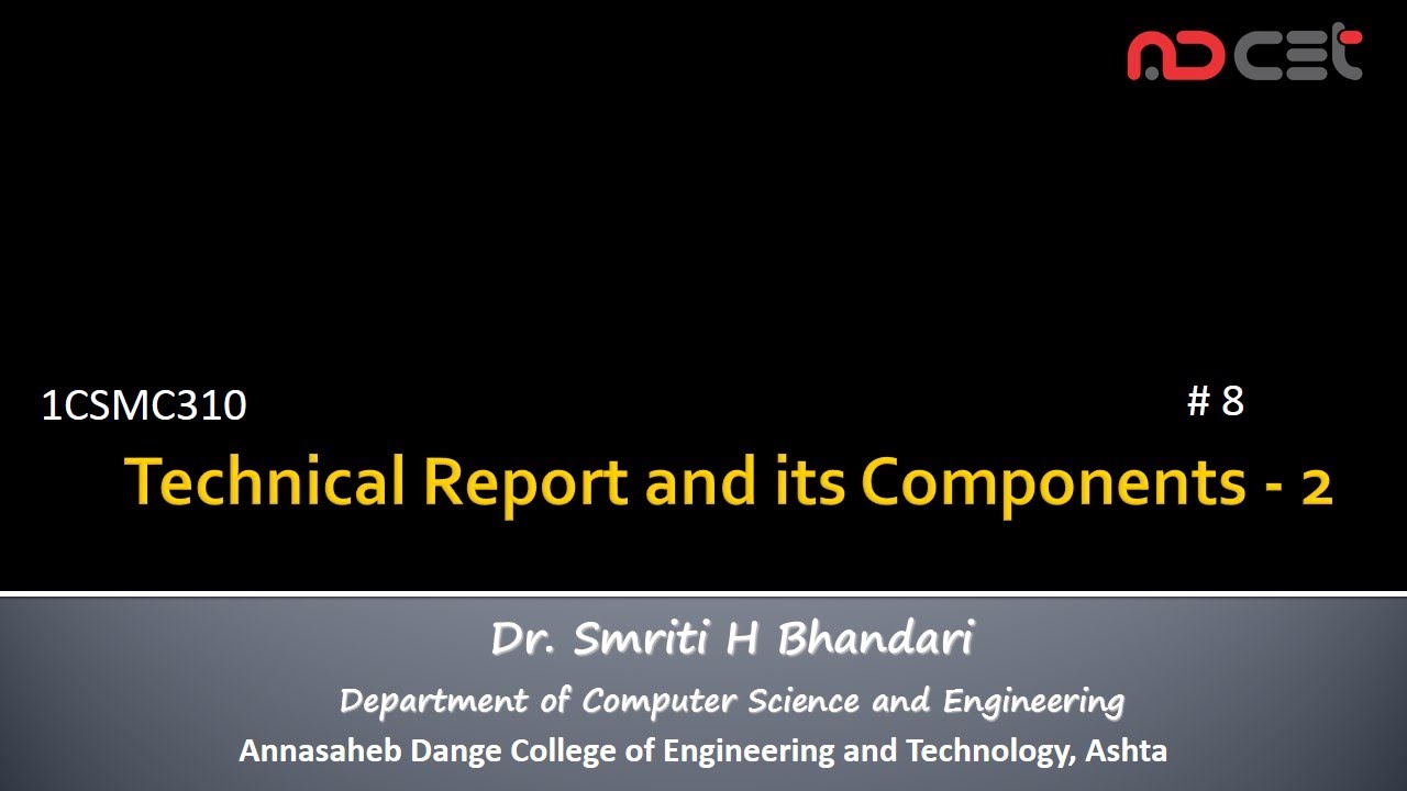 #08 - Technical Writing - Components of Technical Report - 2 - YouTube