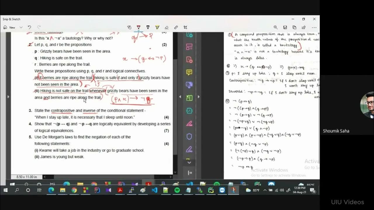 Lecture - 09 (2021) - Discrete Mathematics (DM) [Shoumik Saha] UIU ...