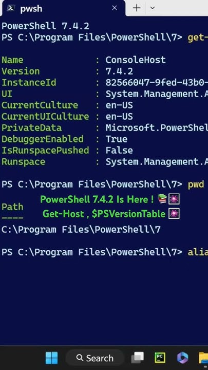 PowerShell 7.4.2 Is Here (Get-Host , or $PSVersionTable) 🎆 - YouTube