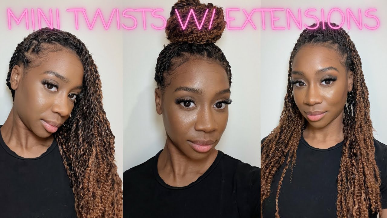 EASY DIY MINI TWISTS W/ EXTENSIONS| HUMAN HAIR | @eayonhairstore - YouTube