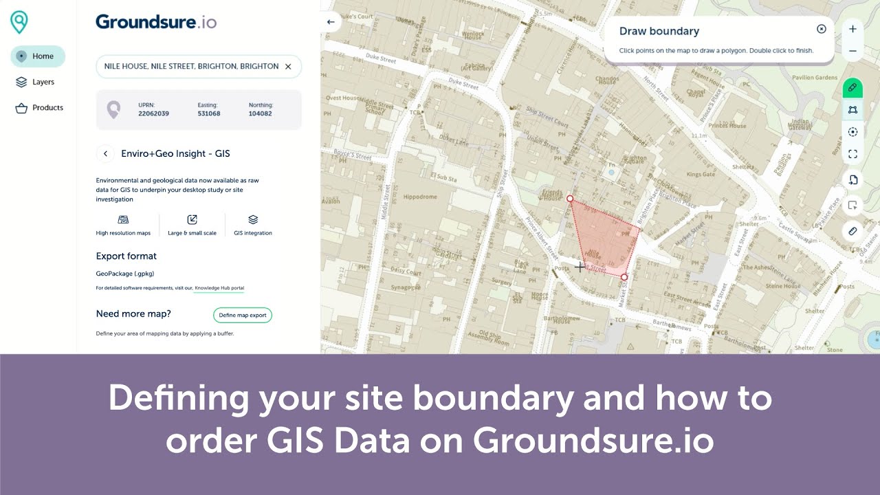 How to define a site boundary and order products on Groundsure.io - YouTube