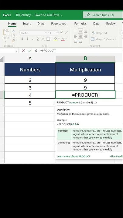 How to Multiply in Excel using formula - YouTube