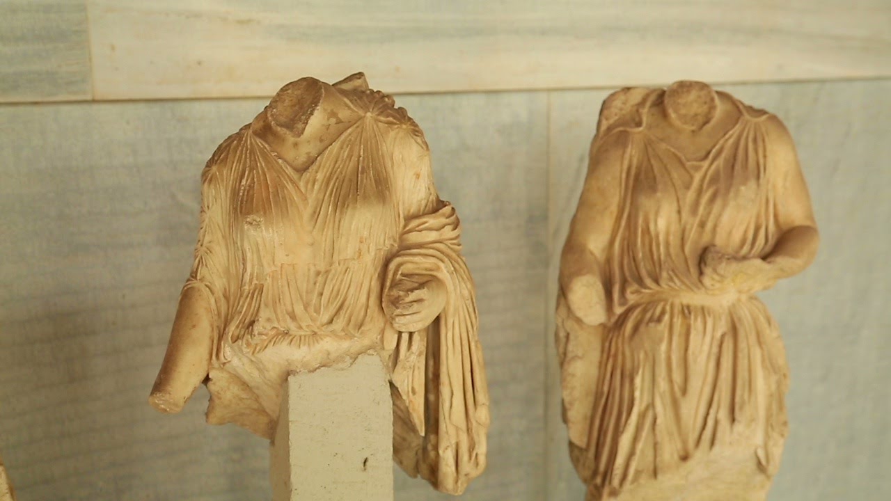 Remains of antique marble female statues found during archaeological ...