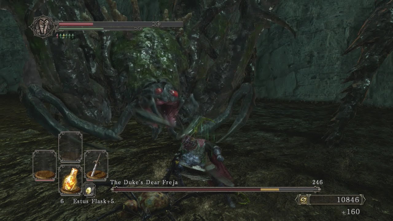 Dark Souls 2 - Boss Fight - The Duke's Dear Freja (Great Soul) - YouTube