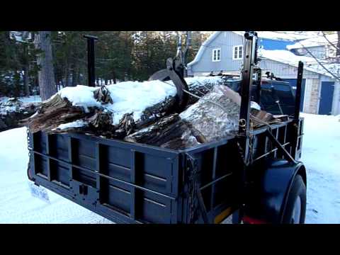 Log Crane Trailer Detailed View - YouTube