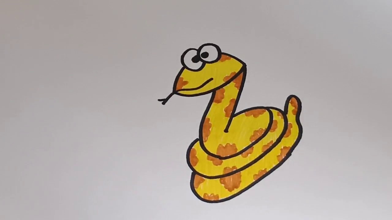 Menggambar ULAR - HOW TO EASY DRAW A SNACK - YouTube