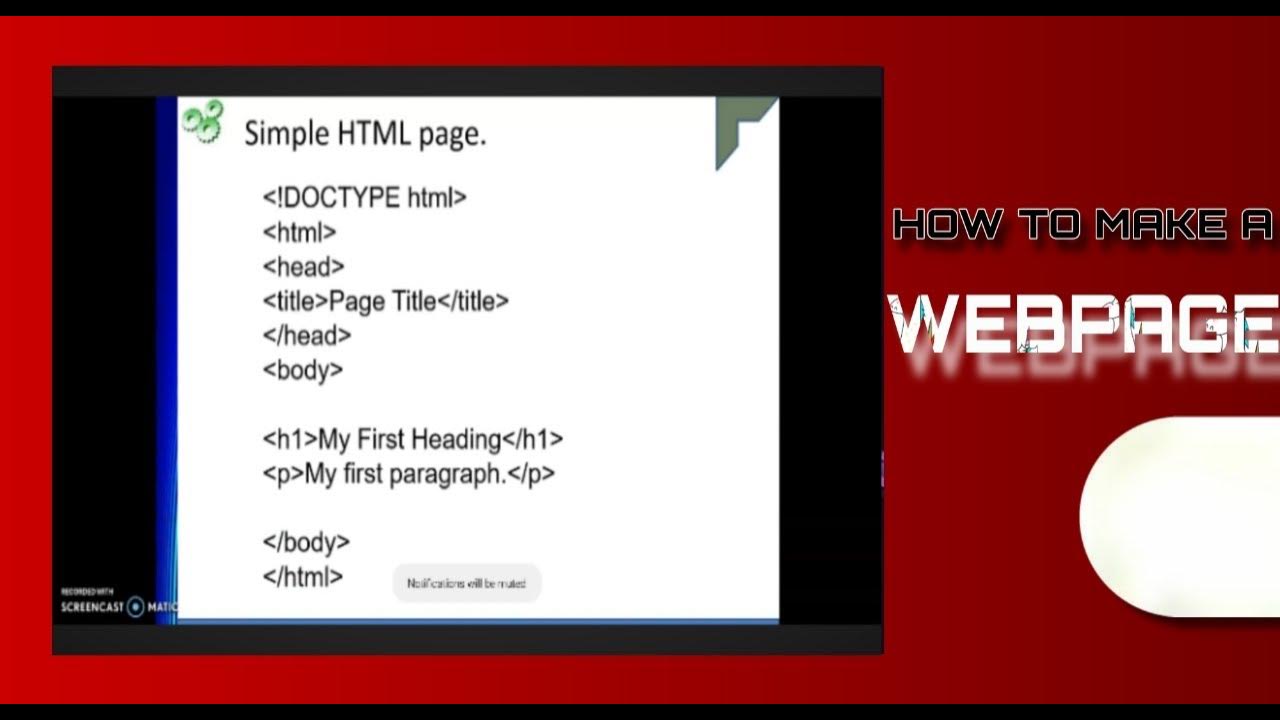 HTML : My First Web Page - YouTube