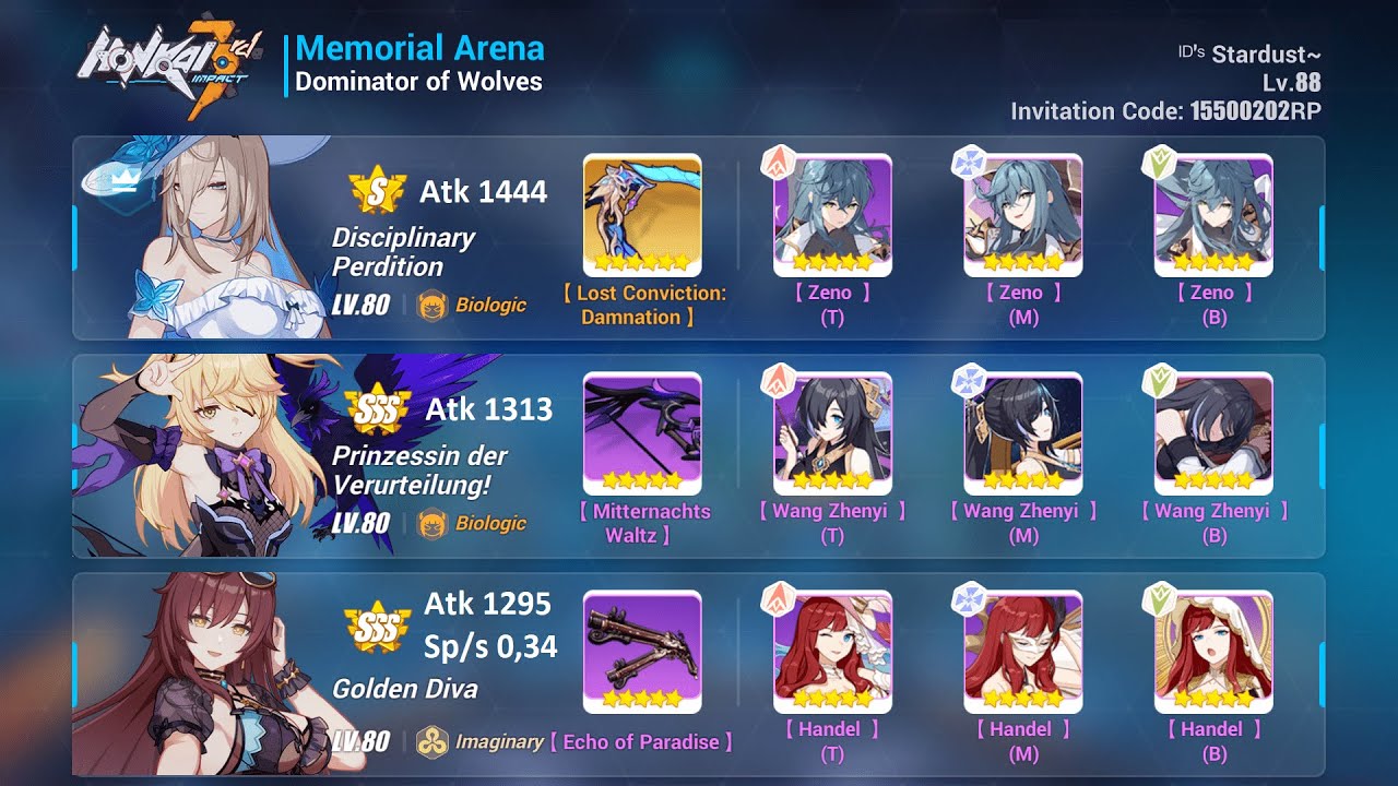 HI3 SEA - [EX MA] Andrius (SSS) 39746 / 47696 - DPe(S0), PV, GD + Klein ...