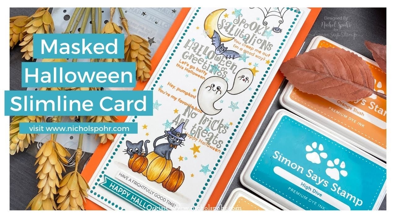 Masked Halloween Slimline Card (Simon Says Stamp) - YouTube