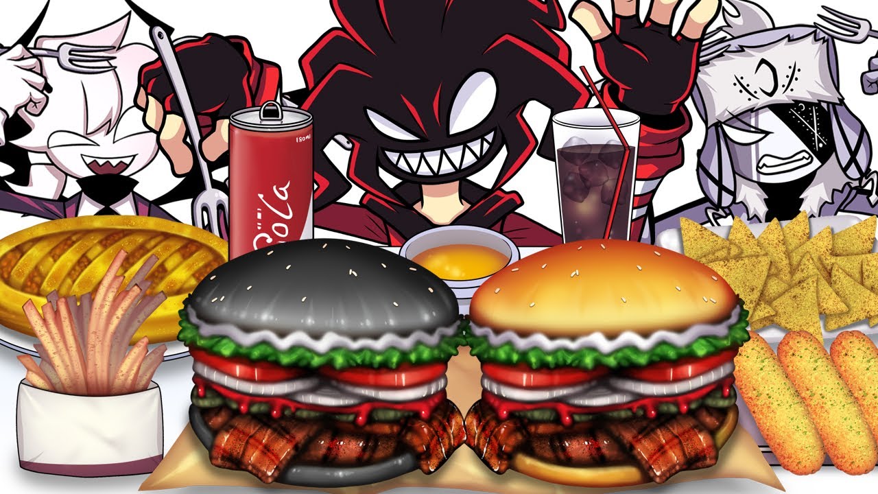 Mukbang Animation Big Bacon Burger set eating Friday Night Funkin Agoti ...