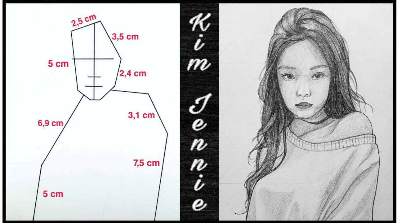 Blackpink Jennie Drawing Step By Step - Black Sketch Gallery - YouTube