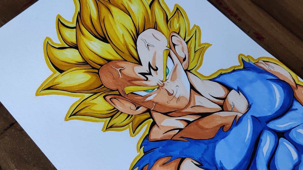 How To Draw Majin Vegeta - YouTube